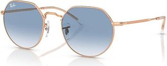Ray-Ban Jack Sonnenbrillen Rotgold Fassung Blau Glas 53-20