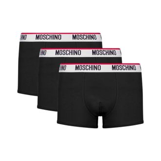 Moschino Homme, Sous-v&ecirc;tements, Noir, Taille: XS Lot de 3 boxers Logo Band