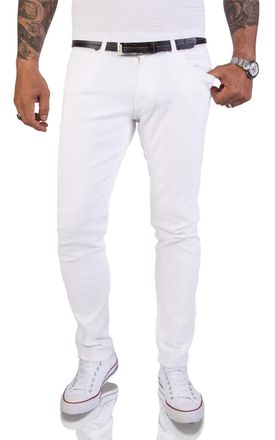 Rock Creek Herren Jeans Hose Wei&szlig; Slim Fit Stretch Jeans Herrenjeans Herrenhose Denim Stonewashed Weisse Herren Jeans RC-2155 Snow White W38 L34
