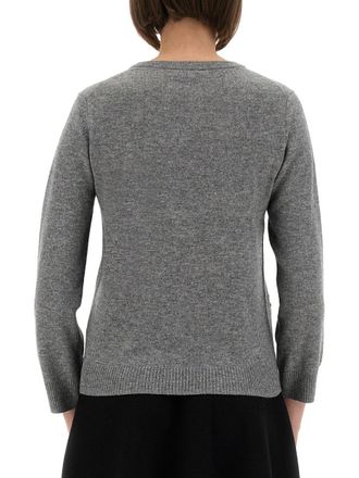 Ganni Jacquard Cashmere Blend Cardigan - Purple