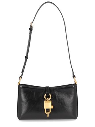 Dolce & Gabbana Womens Lock Leather Shoulder Bag Black