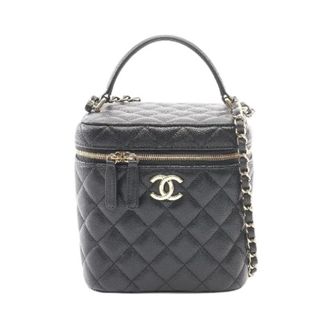Chanel Pre-owned Matelass&eacute; Grained Calfskin 2Way Umh&auml;ngetasche - - Pre-owned - Damen - Schwarzk - ONE SIZE
