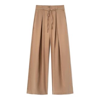 Motivi Lyocell-Hose mit weitem Bein und Faltenlegung - - Trousers - Damen - Beige - S