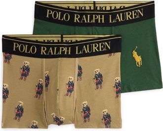Ralph Lauren 2er Pack Boxer-Trunks mit Polo Bear- und Poloreiter-Motiven in