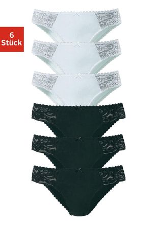 Petite Fleur Jazz-Pants Slips PETITE FLEUR, Damen, Gr. 32/34, schwarz-wei&szlig; (schwarz, wei&szlig;), Jersey, Obermaterial: 93% Baumwolle, 7% Elasthan. Spitze: 95% Polyamid,