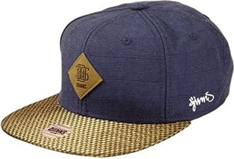 Djinns Glencheck 6 Panel Strapback Cap with Exclusive Capspin Pin One Size Adjustable in Navy