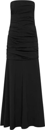 St.Agni Femme, Robes, Noir, Taille: 40 FR Robe Longue Bustier Fronc&eacute;e