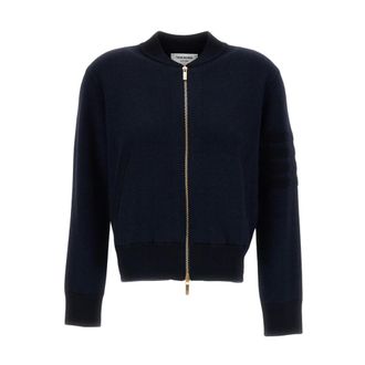 Thom Browne Ottoman Milano Stitch 4-Bar Bomber Cardigan - - Jackets - Damen - Blau - S