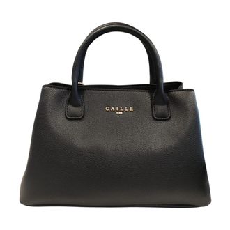 Ga&euml;lle Paris Schwarze Kunstleder Shopper Tasche - - Bags - Damen - Schwarzk - ONE SIZE