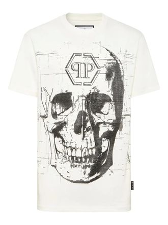 Philipp Plein t-shirt imprimé tête de mort - Blanc