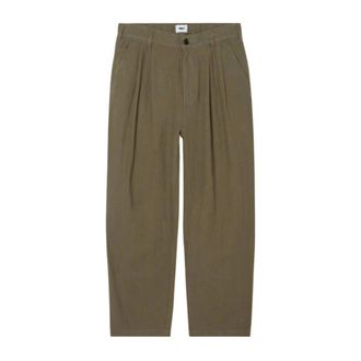 Obey Homme, Pantalons, Vert, Taille: W30 Foster Pleated Linen Pantalons