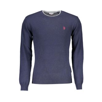 U.S.Polo Association Blauer Woll Herren Pullover Slim-fit - - Knitwear - Herren - Blau - 2XL