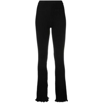 Paco Rabanne Femme, Pantalons, Noir, Taille: 42 FR Pantalon &Eacute;vas&eacute; en Tricot