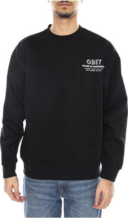 Obey Homme, Sweatshirts et sweats &agrave; capuche, Noir, Taille: L Crewneck SweaT-shirt