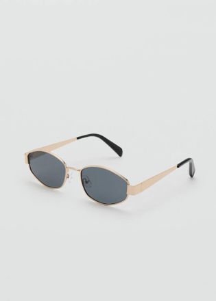 Mango Lunettes de soleil monture m&eacute;tallique ovale or - Femme - Taille unique - MANGO