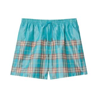 Burberry Homme, Maillots de bain, Bleu, Taille: S Short de bain &agrave; motif &agrave; carreaux d&eacute;grad&eacute;