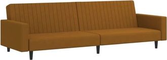 vidaXL Schlafsofa 2-Sitzer Braun Samt Vidaxl