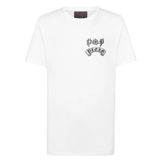 Philipp Plein T-Shirt Rundhals Gothic Plein - - Tops - Herren - Wei&szlig; - 2XL
