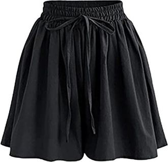 Generic Short pour femme Grande taille UK Coupe ample Coupe ample pour femme Short ample pour femme Longueur genou, Noir, 8XL