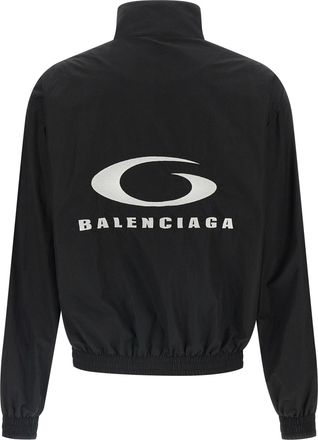 Balenciaga Logo-Embroidered Bomber Jacket - Black