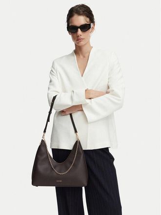 Calvin Klein Handtasche Emblem Hw Pebble Shoulder Bag LV04F3495G Dunkelbraun