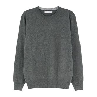 Brunello Cucinelli Kaschmir-Pullover mit Rundhalsausschnitt - - Knitwear - Herren - Grau - 2XL