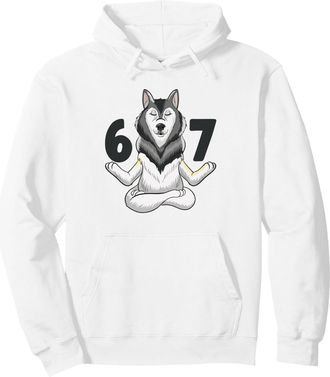 BDAZ 67 Lustige Husky Hund Yoga H&auml;nde Grafik Pullover Hoodie