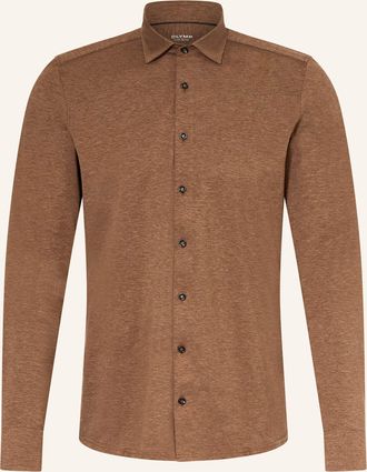Olymp Jerseyhemd Level Five 24/Seven Body Fit braun
