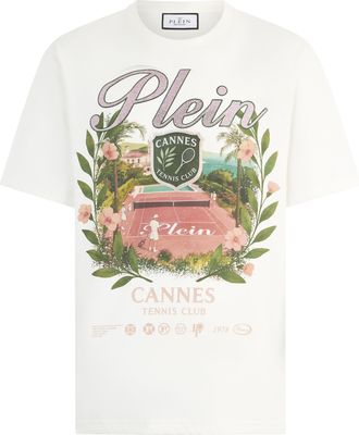 Philipp Plein Round Neck T-Shirt Cannes Tennis Club