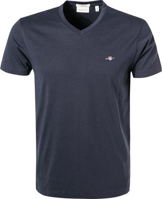 GANT Herren T-Shirt blau Slim Fit