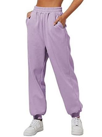 ORANDESIGNE Pantalon de Jogging Femmes Long Pantalons de Surv&ecirc;tement Pantalon de Sport avec Poche &Eacute;lastique Taille Haute Pantalon de Training Sport Yoga et Fitnes