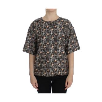 Dolce & Gabbana Kurz&auml;rmelige Bluse - - Blouses & Shirts - Damen - Mehrfarbig - S