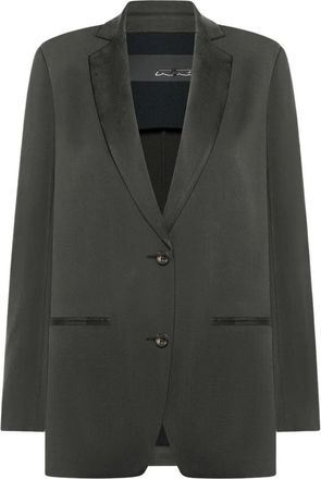Roberto Ricci Design Rrd, Femme, Vestes, Vert, Taille: 36 FR Cupro Boyfriend Blazer