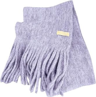 Generic &Eacute;charpe en tricot m&eacute;lang&eacute; luxueux pour une longue frange &eacute;l&eacute;gante pour lhiver douce et chaude pour un confort quotidien, violet clair, Taille unique
