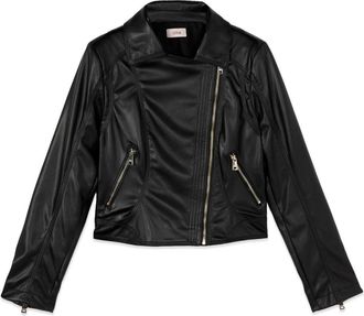 Oltre Femme, Vestes, Noir, Taille: 44 FR Veste biker courte