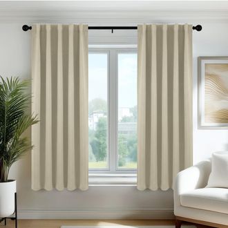 Deconovo Verdunkelungsvorh&auml;nge Blickdichte Gardinen mit Kr&auml;uselband Schlaufen Vorhang 3-in-1 Thermo Vorh&auml;nge gegen Hitze Curtains f&uuml;r Wohnzimmer Schlafzimmer, 