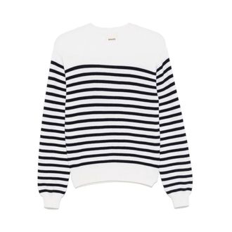 Khaite Wei&szlig;er gerippter Pullover mit Rundhalsausschnitt - - Knitwear - Damen - Wei&szlig; - S