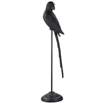 Gilde Parrot Figur aus Aluminium - schwarz/matt - Vogel - H&ouml;he 97 cm - Dekoration - Skulptur - Wohnaccessoire