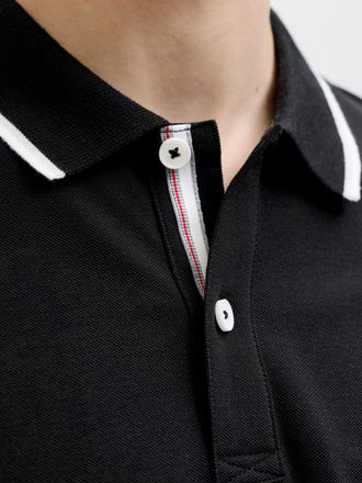 Jack & Jones Plus Size Poloshirt JJBLAZE POLO SS PLS, Herren, Gr. 3XL, schwarz, Jersey, Obermaterial: 60% Baumwolle, 40% Polyester, JACK & JONES PLUSSIZE, unifarben, regular