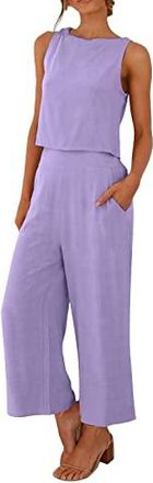 Generic Ensemble de v&ecirc;tements de d&eacute;tente pour femme UK pour femme - D&eacute;contract&eacute; - Automne et hiver - Haut gilet et pantalon tendance - Couleur unie - Fermetur