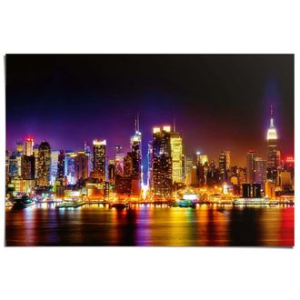 Reinders Poster, Manhattan Skyline, Wohnzimmer, Poster, Wanddeko, Room Decor, 150 gr. gl&auml;nzend Bilderdruckpapier, Mehrfarbig, 61 x 91,5cm