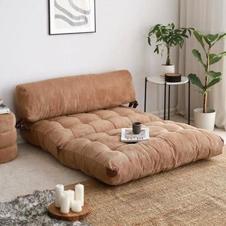 Dmora Schlafsofa 2-Sitzer Dysnomia 120x75 cm Braun mit Stauraum