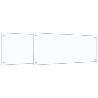 vidaXL K&uuml;chenr&uuml;ckwand 2 pcs Transparent 100 x 40 cm Geh&auml;rtetes Glas vidaXL