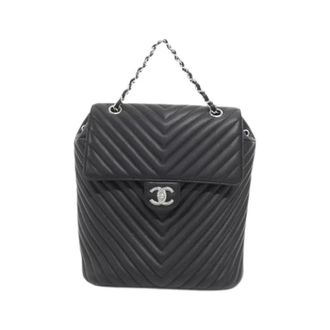 Chanel Sac &agrave; dos Pre-owned en cuir de veau - Femme - Pre-owned - Noir - Taille: ONE Size