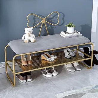 Generic 3-stufige Schuhbank for Den Eingangsbereich Mit Gepolsterter Sitzfläche for Flur, Schlafzimmer, Wohnzimmer, Gepolsterter Organizer Zur Einfachen Monta