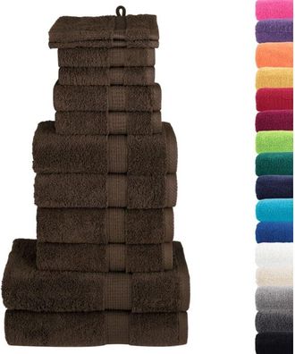 vidaXL 12 tlg. Premium-Handtuch-Set solund Braun 600 g/m² Vidaxl