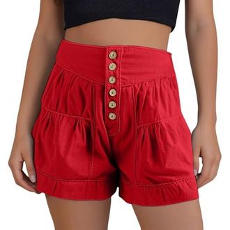 Generic Short Sport Femme Grande Taille Bermudas Ventre Mini Cuire Volley Gym Classique Pince M&eacute;tallis&eacute; Brillant Viscose Terracotta Telephone Clair Tendance M