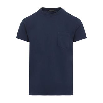 Tom Ford Homme, Tops, Bleu, Taille: M Cold Dyed Cotton Crew Neck T-Shirt