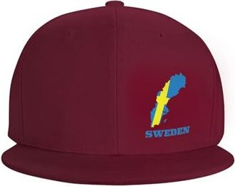 Generic Drapeau De La Su&egrave;de Carte De La Su&egrave;de Homme Femme Casquette Hip Hop Respirant Chapeaux Pare-Soleil R&eacute;glable Snapback Chapeau pour Sport Hip Pop Campin