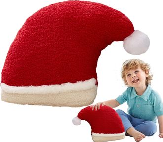 Generic Weihnachtsmann-Hut-Kissen,Niedliches Pl&uuml;schkissen mit der M&uuml;tze des Weihnachtsmanns - Weihnachtliche Dekorationskissen - f&uuml;r das Schlafzimmer, das Zuh
